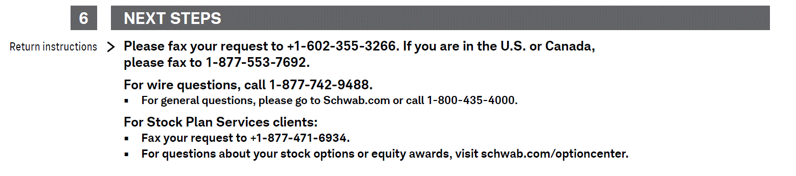Charles Schwab Wire Form Directive for Self-Directed Solo 401k ...
